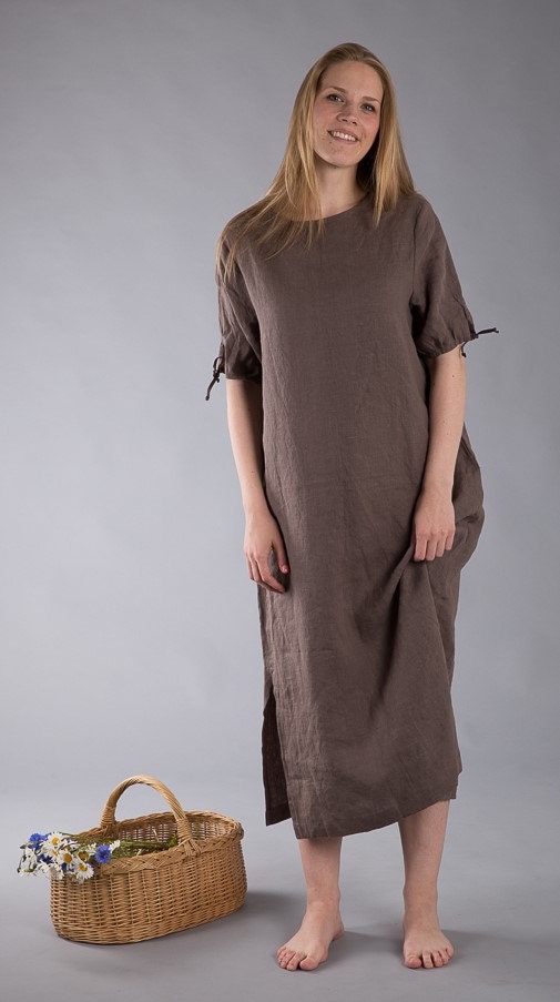 Long LinenTunic Womens Linen Caftan Washed Linen Summer | Etsy