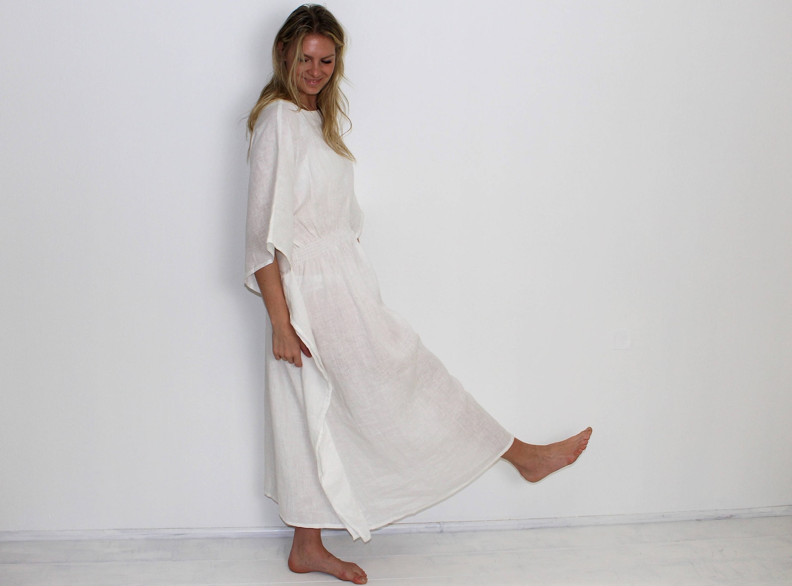 Linen Caftan Womens Linen Smock /linen Leasurewear / Linen Kaftan ...