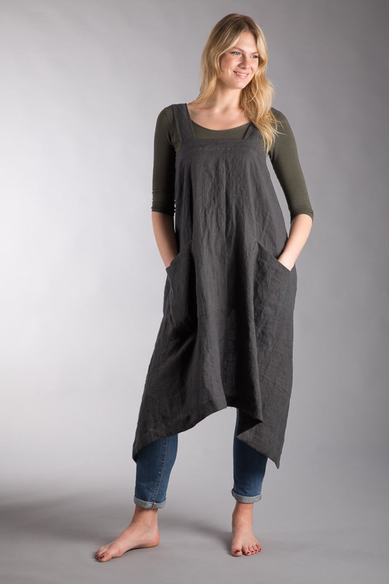 Japanese Linen Apron Linen Artisan Cross Over Apron Washed - Etsy Sweden