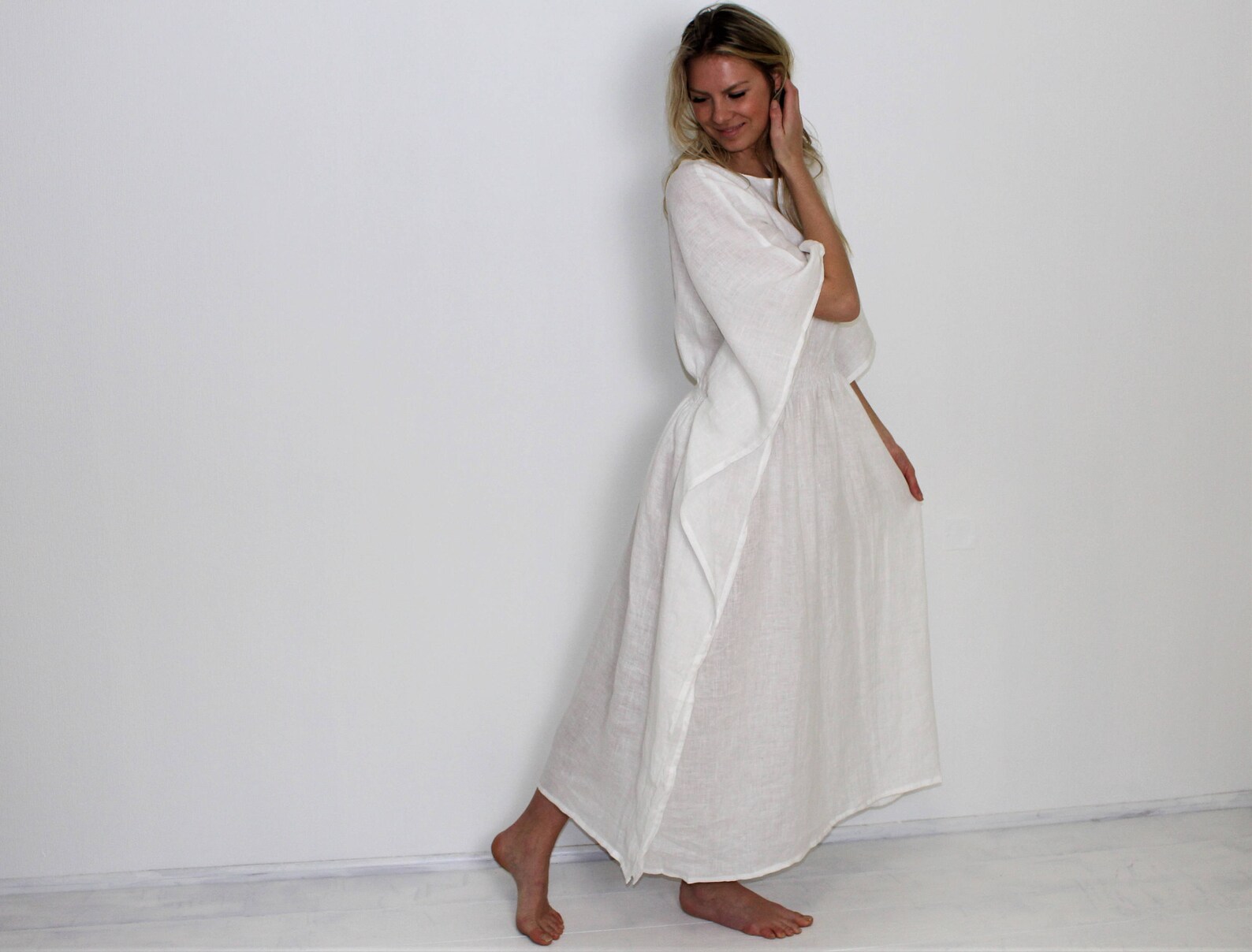 Linen Caftan Womens Linen Smock /linen Leasurewear / Linen Kaftan ...