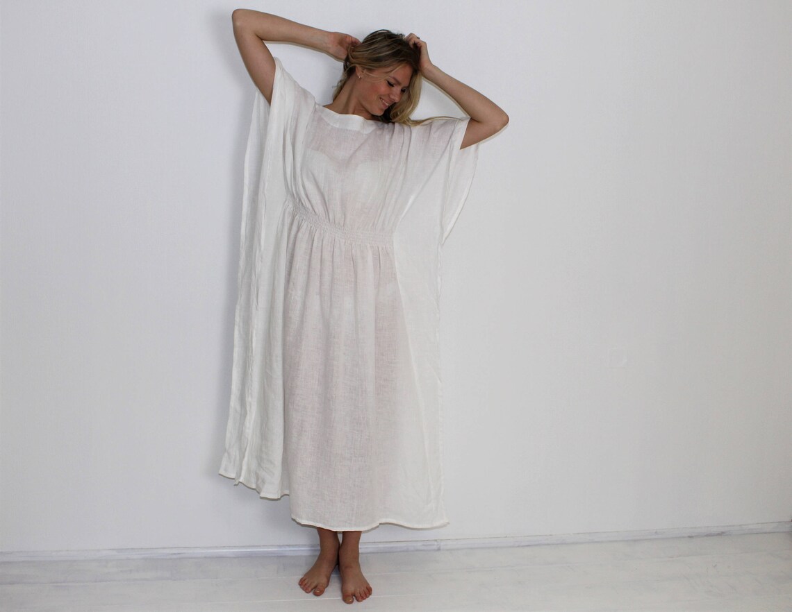 Linen Caftan Womens Linen Smock /linen Leasurewear / Linen Kaftan ...