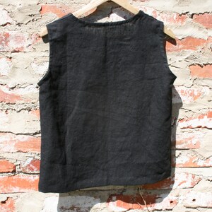 Linen Tank Top / Handmade Linen Tank Top / Charcoal Gray Linen Top ...