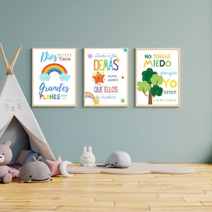 Spanish Bible Verse Poster Set (for Kids Room, Sunday School Decor ...