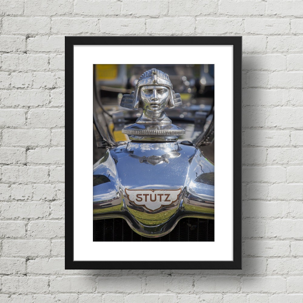 Vintage Race Car art, Stutz Head of Ra, Hood Ornament, Stutz Blackhawk ...