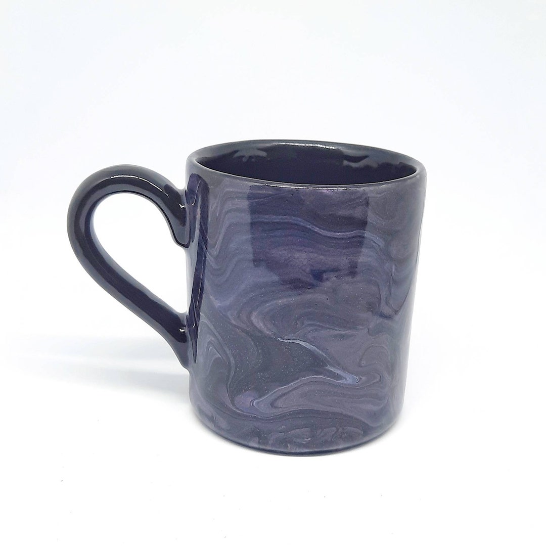 Luxury Marbled Coffee Mug - 12oz - (dark Purple) Hand Painted Galaxy ...