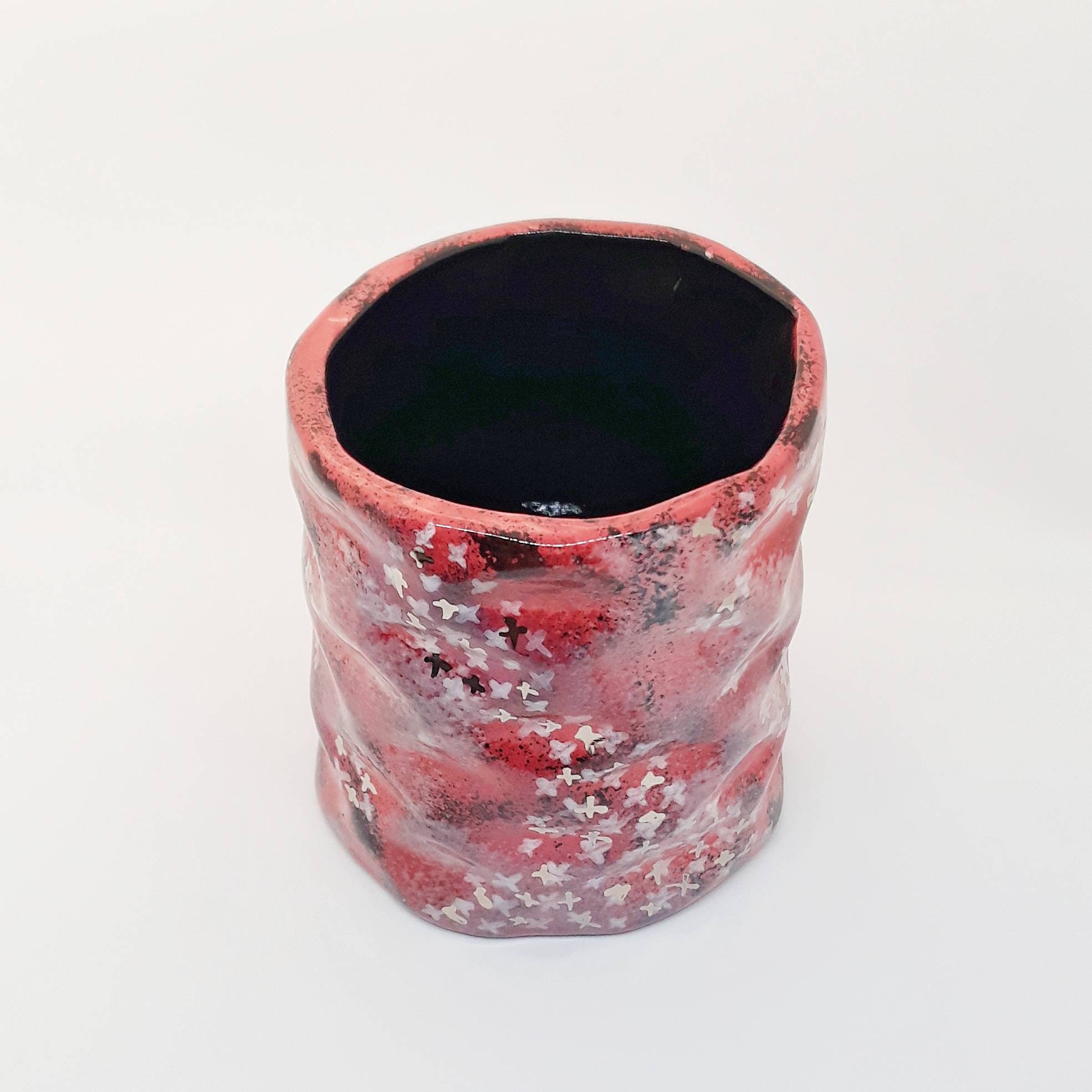 Handmade Galaxy Ceramic Pen Pot pink/red With Metallic Stars - Etsy UK