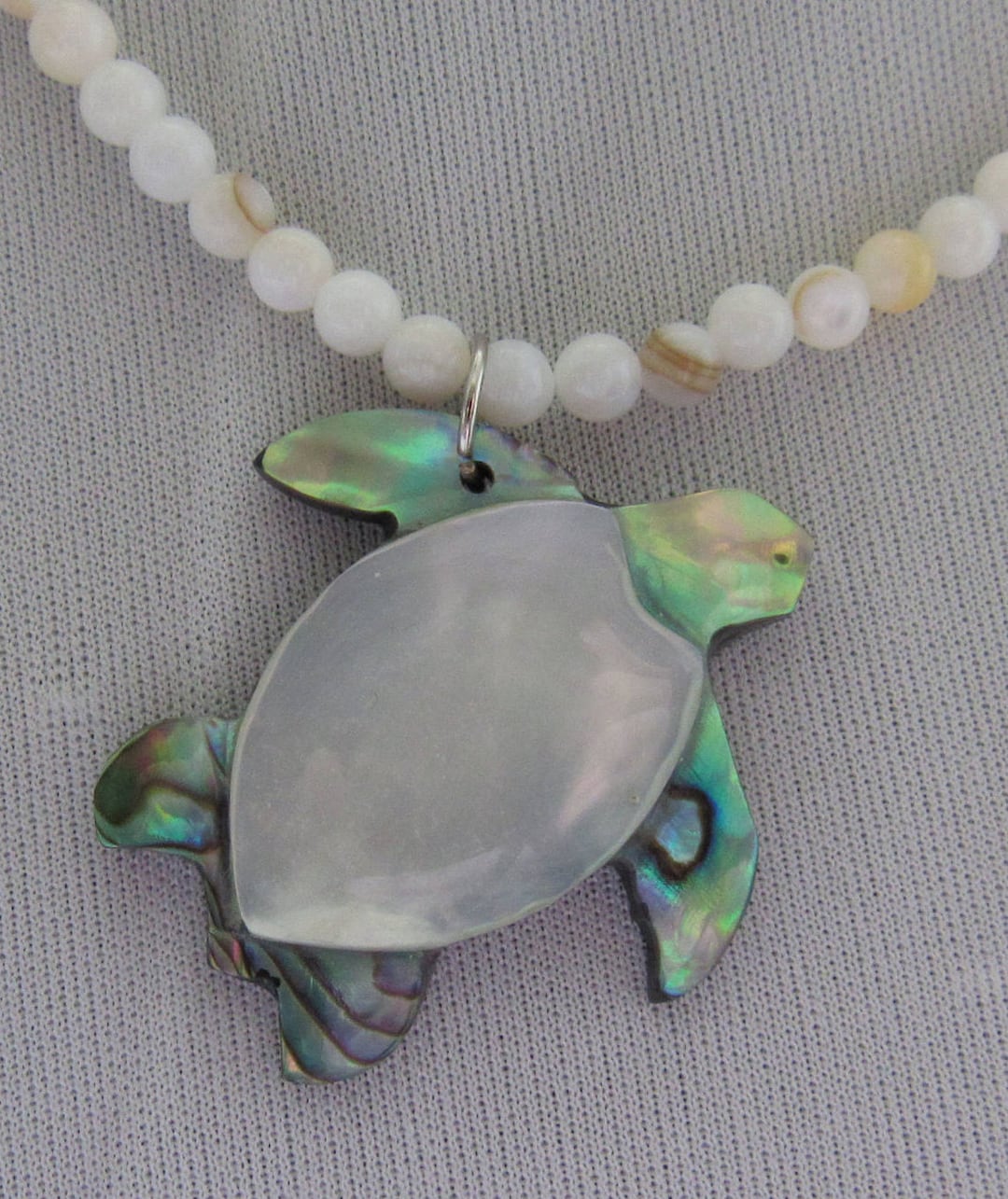 Sea Turtle Created With Mother of Pearl and Abalone on Sand Colored ...