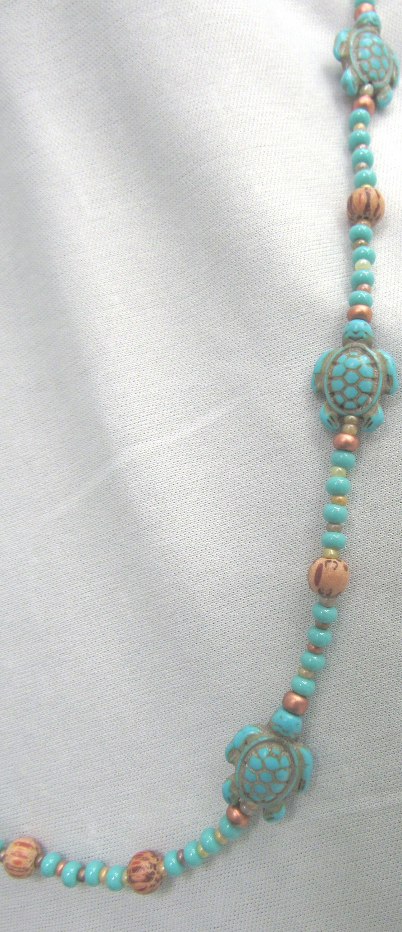 Stone Sea Turtle Turquoise Colored Beaded Necklace Earring Set - Etsy