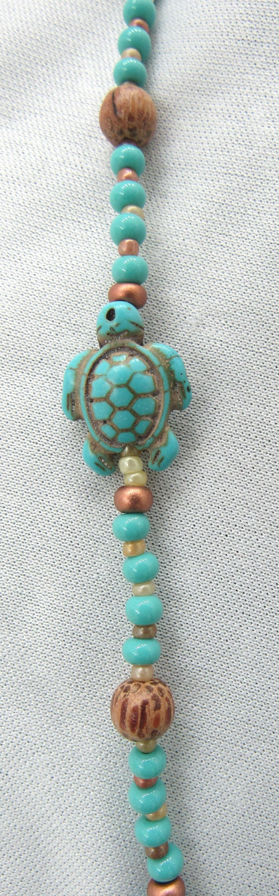 Stone Sea Turtle Turquoise Colored Beaded Necklace Earring Set - Etsy