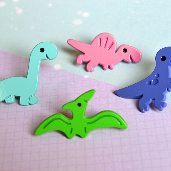 Dinosaur Enamel Pin - Etsy