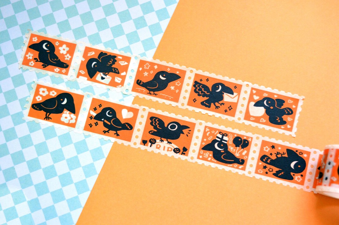 Crow Mail Stamp Washi Tape - Etsy