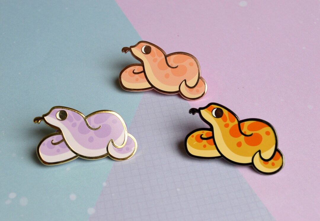 Lavender, Albino, and Normal Hognose Enamel Pins - Etsy