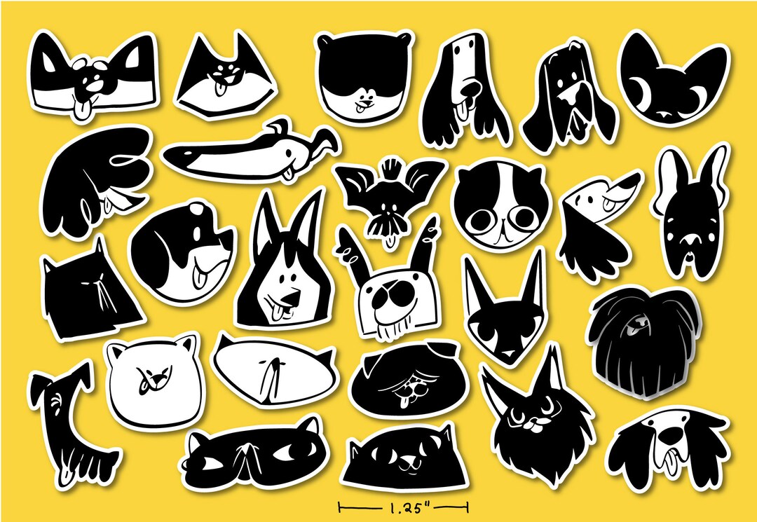 Derpy Meme Dogs and Cats Mini Stickers Sheet - Etsy