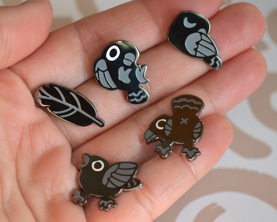 Mini Crow Enamel Pins / Filler Pins - Etsy