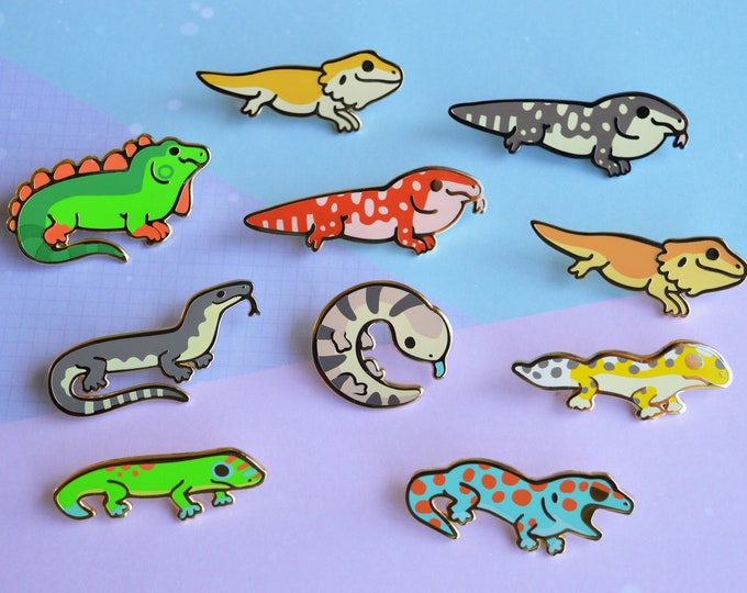 Lovable Lizard Enamel Pins - Etsy