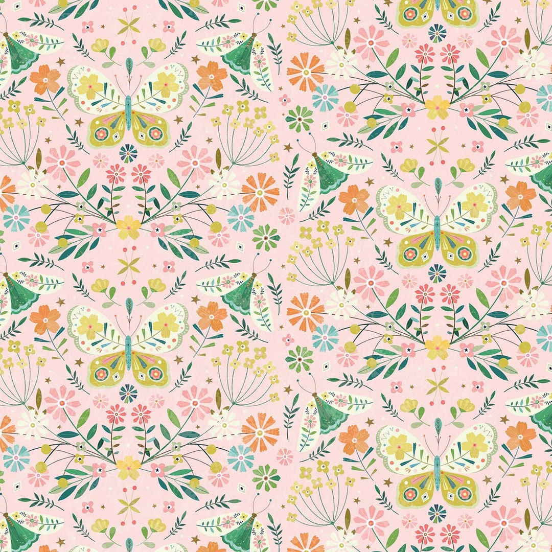 Dashwood Studio Fabric - Hedgerow Collection - Butterflies and Moths on ...