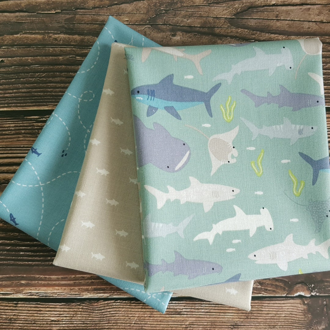 Riley Blake Fabric - Riptile Collection - Sharks, Stingrays ...