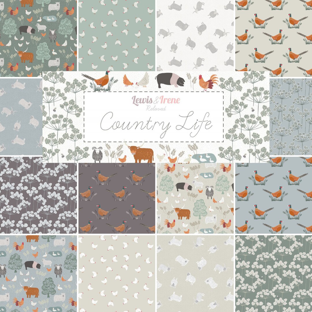Lewis and Irene - Country Life Collection - 100% Quilting Cotton Fabric ...