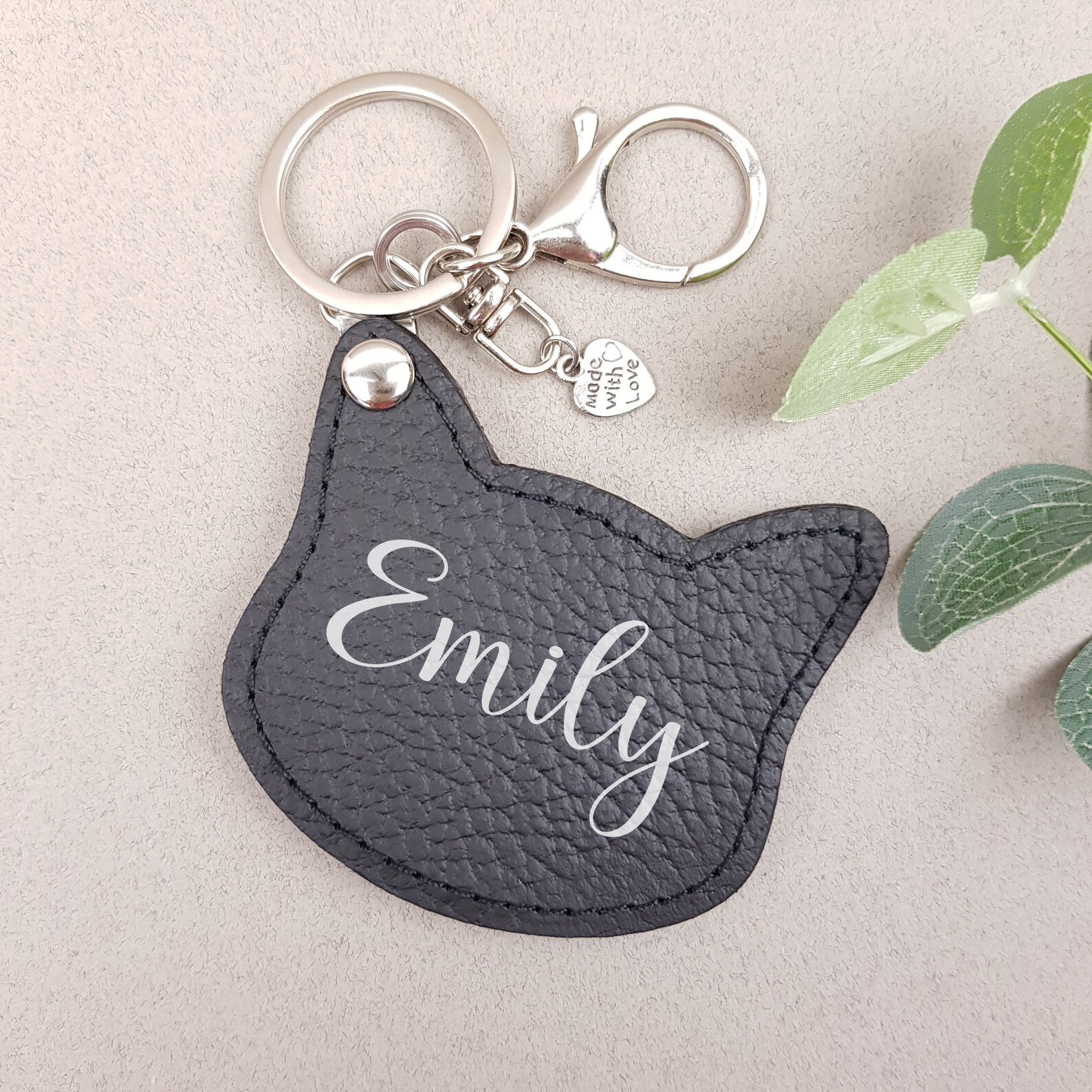 Personalised Cat Key Chain Name Keyring Cat Lover Pendant In | Etsy