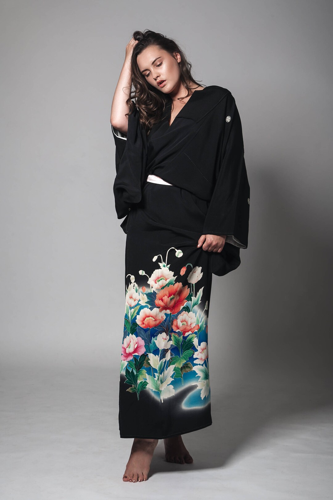 Spring Traditional Japanese Kurotomesode Kimono - Etsy