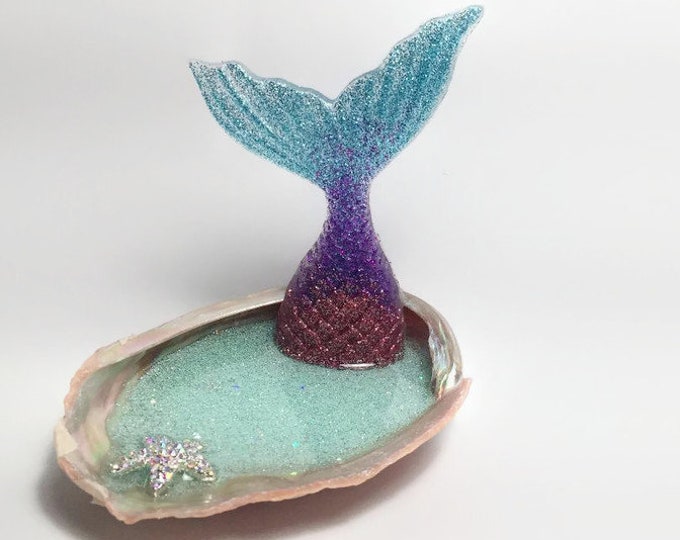 The ORIGINAL Custom Ombre Mermaid Tail Ring Holder Earrings - Etsy