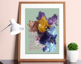 Flower box file printable Fine art digital download Floral | Etsy