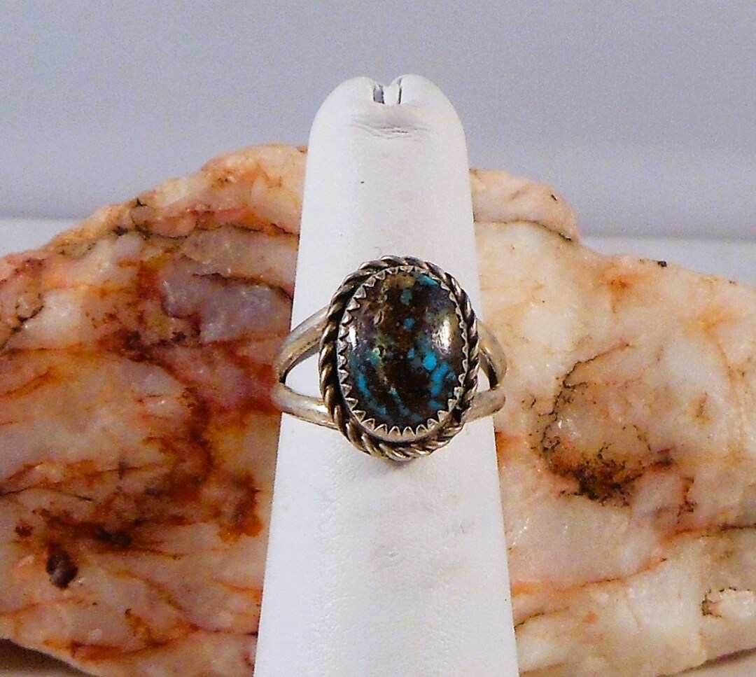 Sterling Silver Ring With Unique Boulder Turquoise Stone Made in the ...