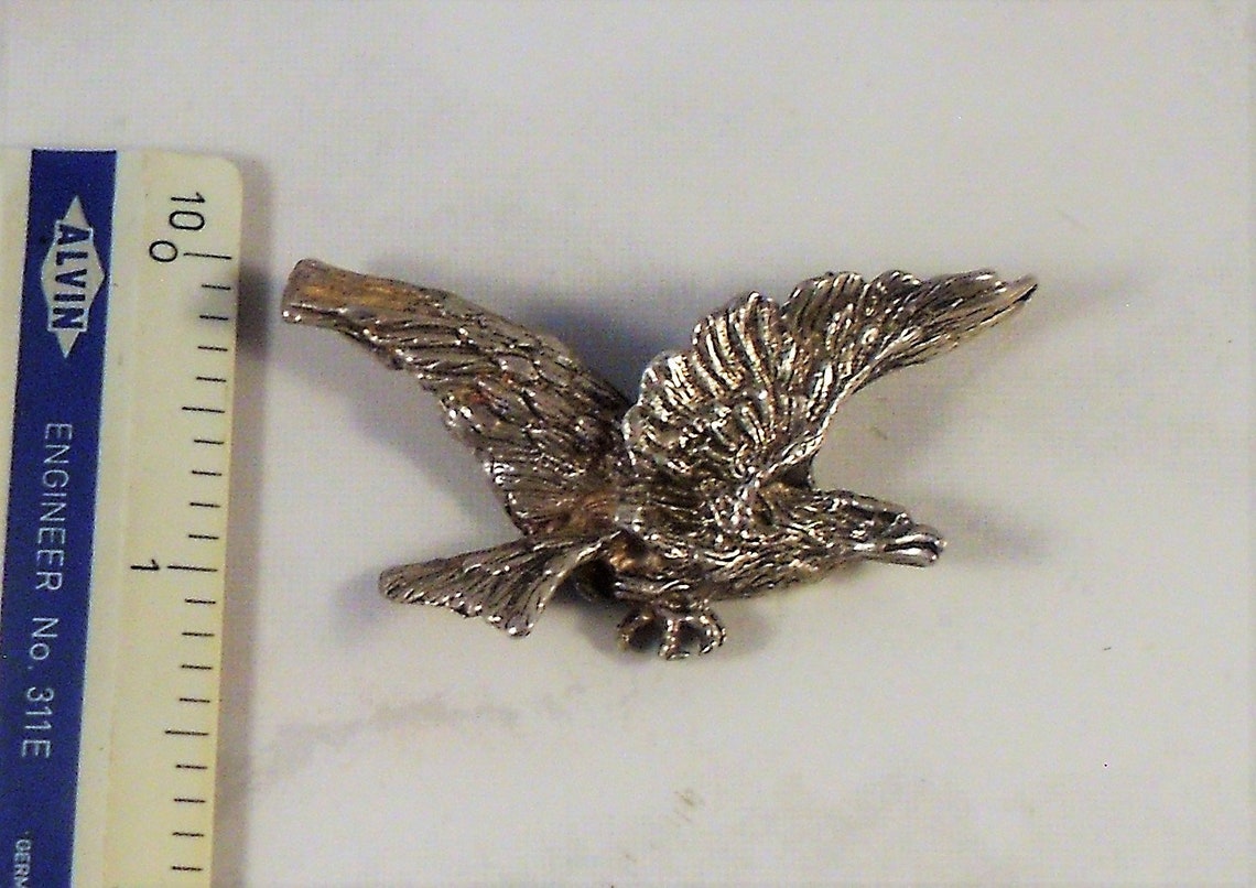 Handmade Sterling Silver Eagle Pendant - Hand Cast in Solid Sterling ...