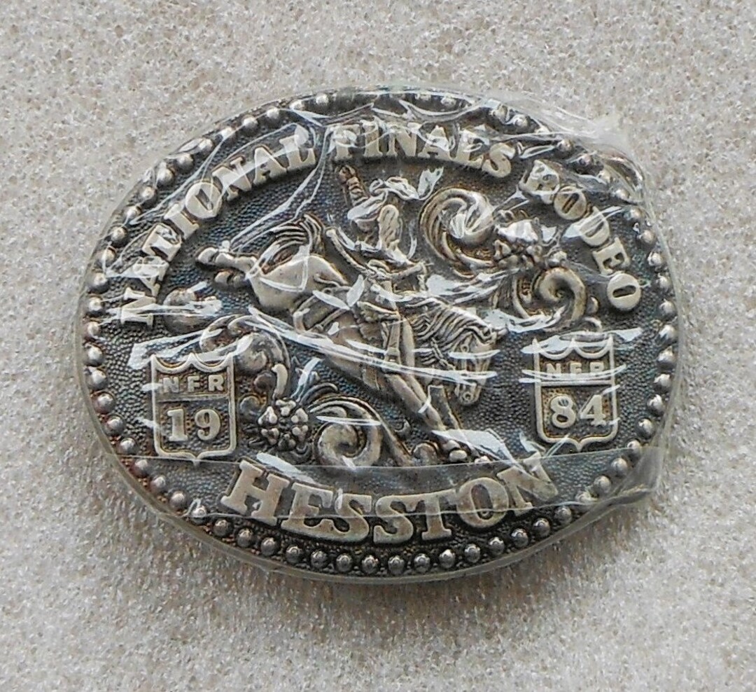 1984 Hesston Rodeo Belt Buckle Miniature or Junior Size National Finals ...