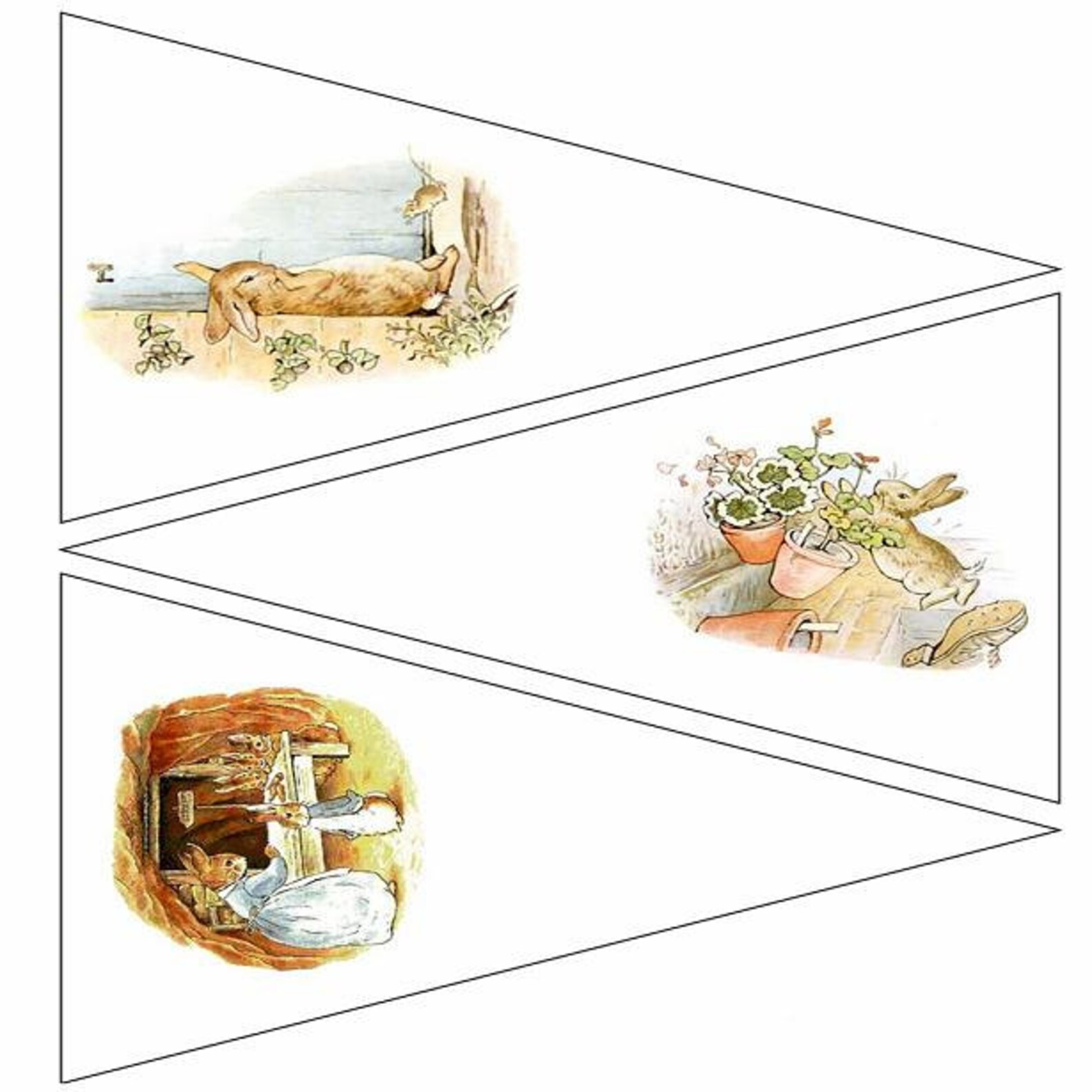 Peter Rabbit Printable Bunting Template 5 Pages, 15 Images, Digital ...