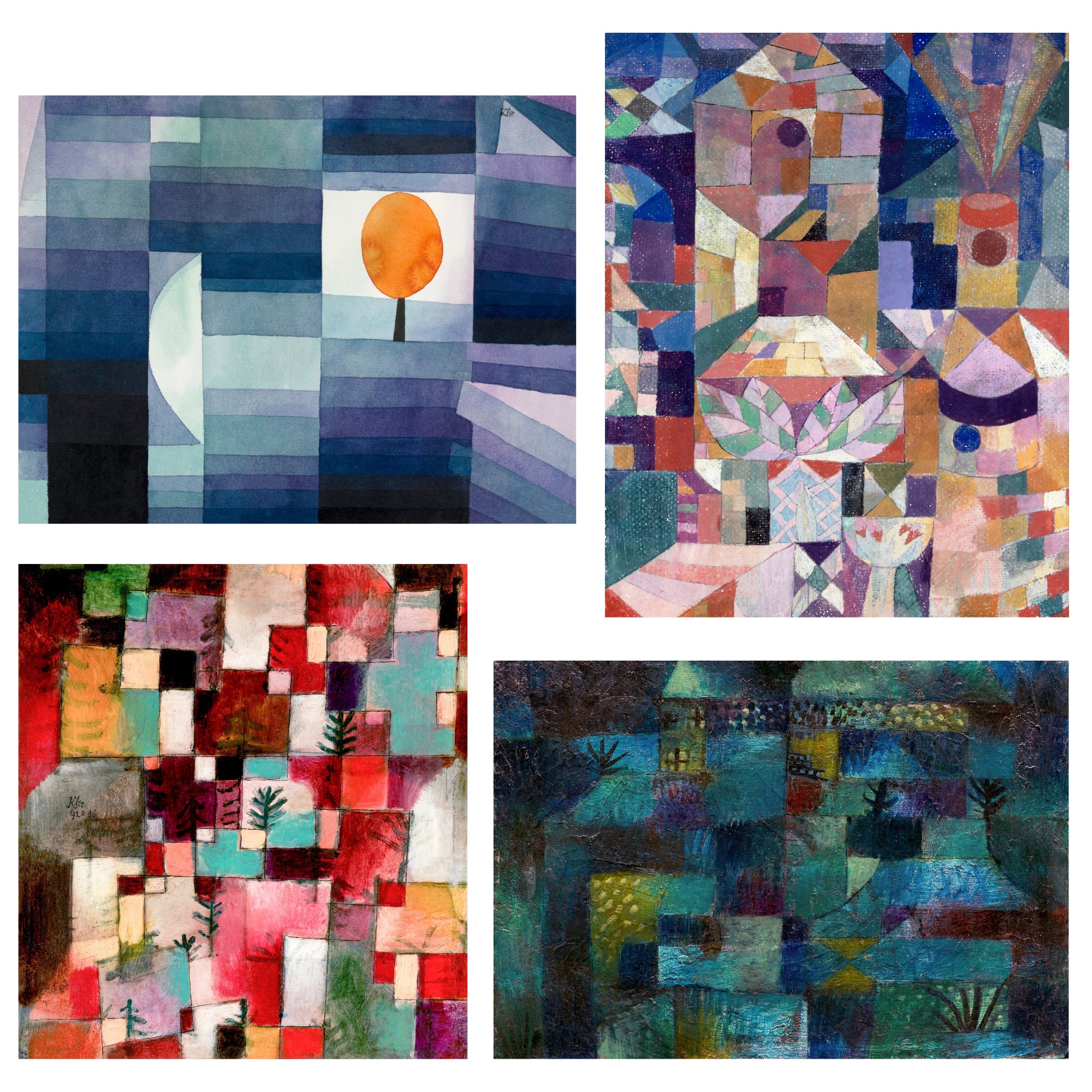 Paul Klee Art Paintings - FOUR Cross Stitch Patterns + Matching Prints ...