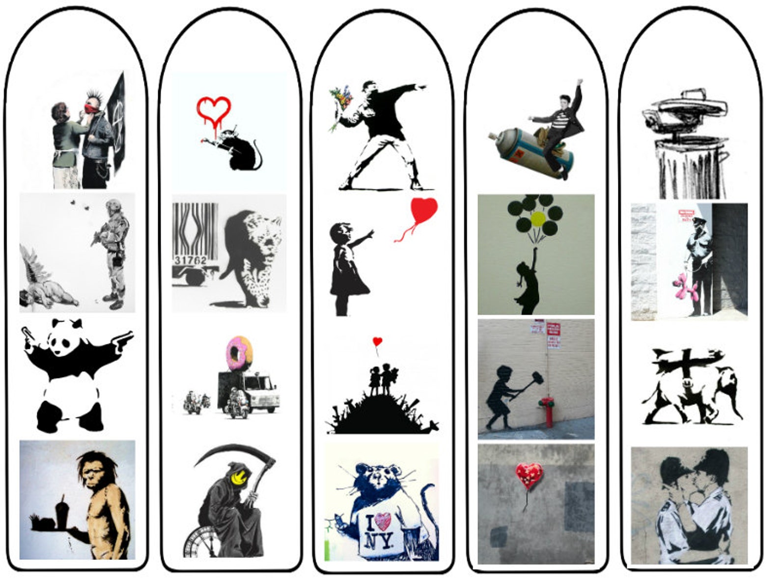 Banksy Bookmarks, Instant Digital Download - Etsy