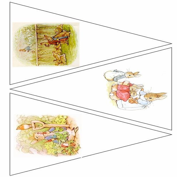 Peter Rabbit Printable Bunting Template 5 Pages, 15 Images, Digital ...