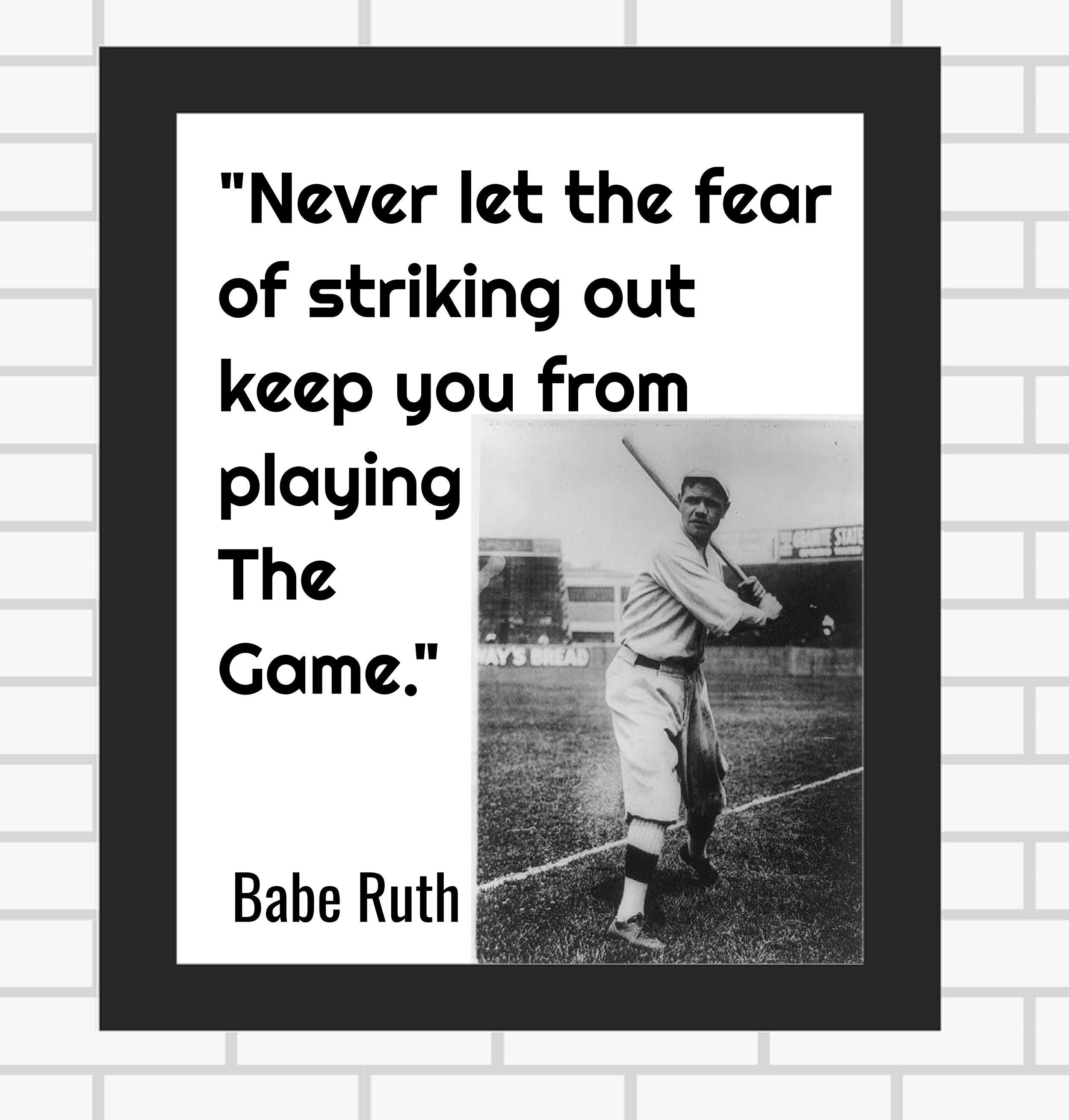 Babe Ruth Printable Inspirational Quote. Download Instantly and Print ...