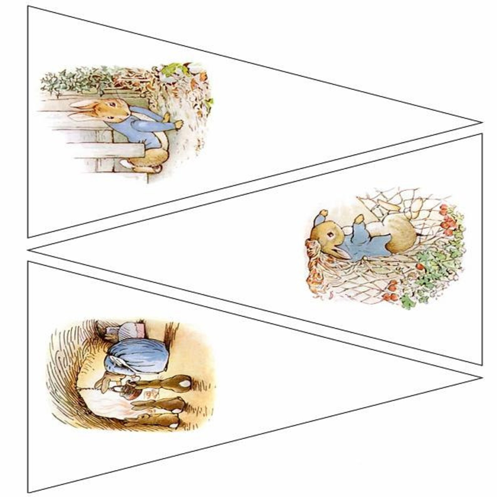 Peter Rabbit Printable Bunting Template 5 Pages, 15 Images, Digital ...