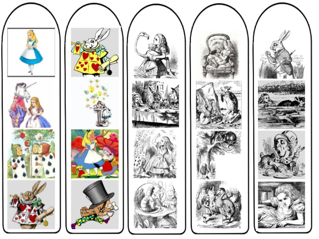 Alice in Wonderland Bookmarks, Digital Download - Etsy