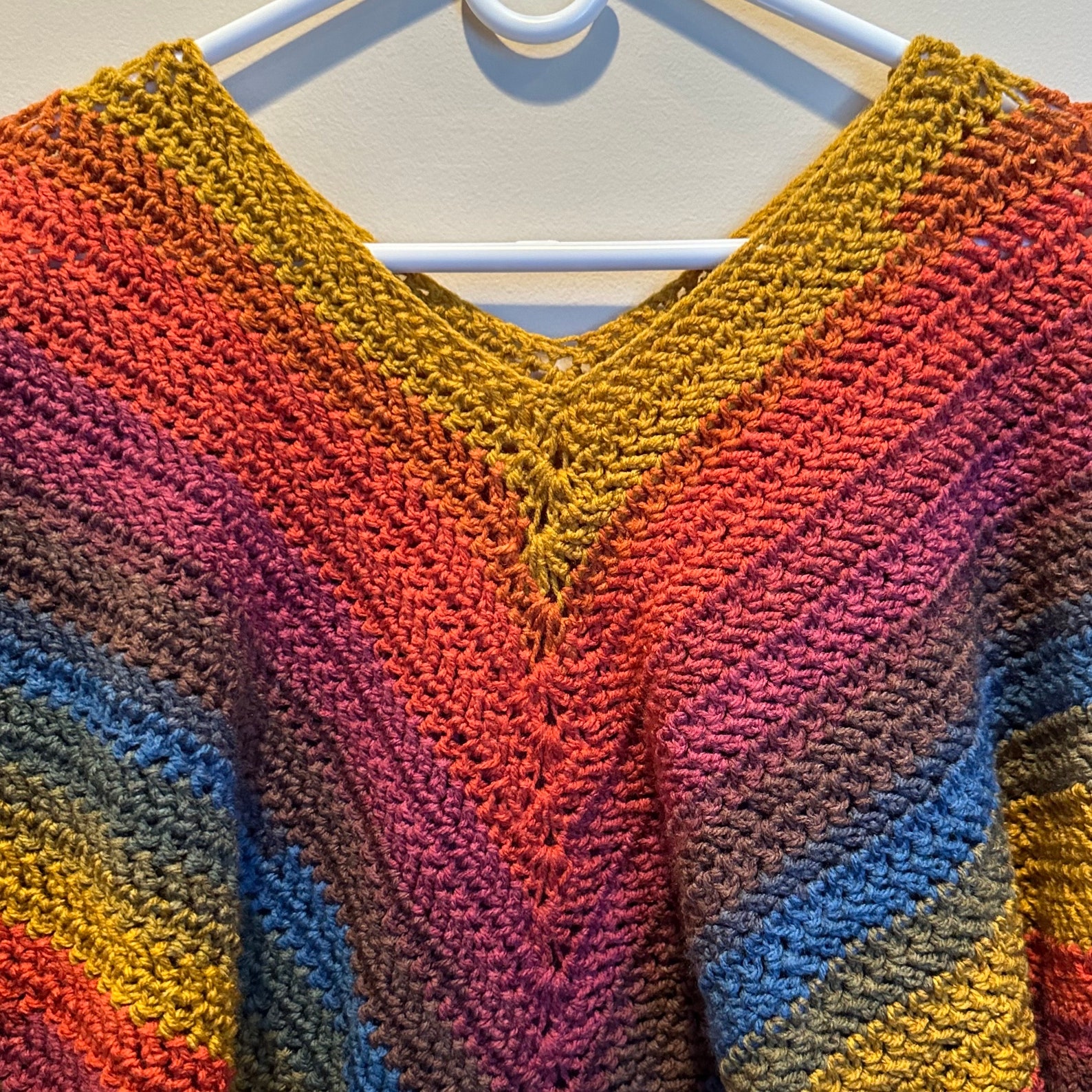 Crochet Rainbow Four-point Poncho Handmade Winter Accessories - Etsy