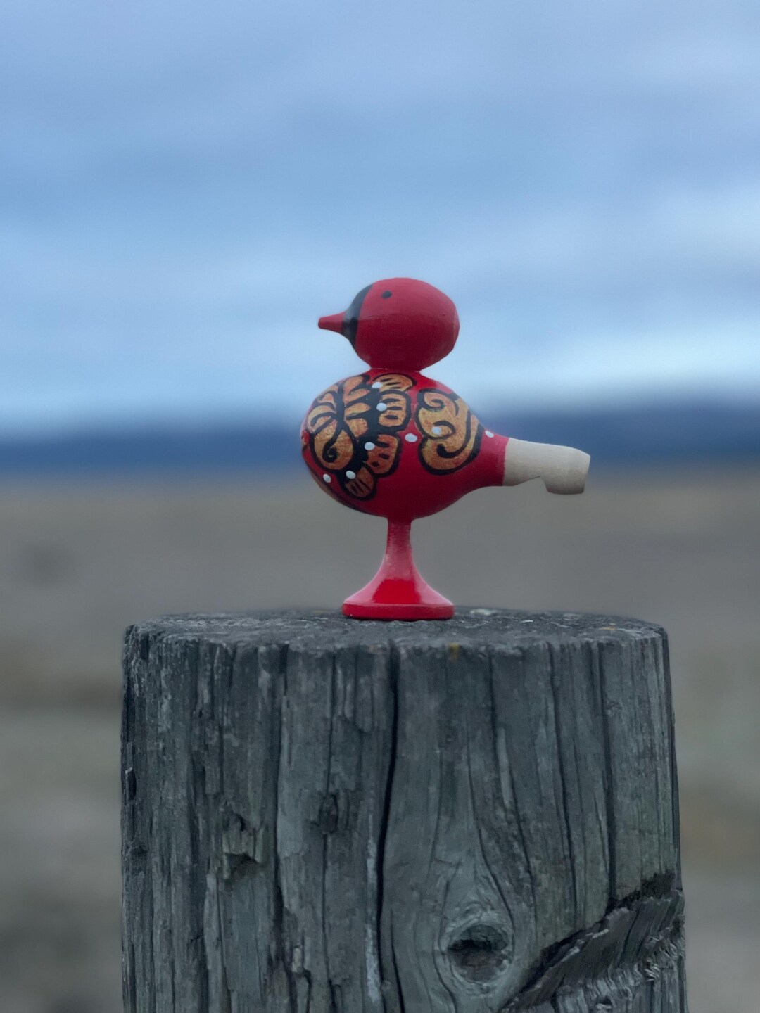 Standing Red Cardinal Bird Whistle Cute Wooden Gift for a Bird Lover ...