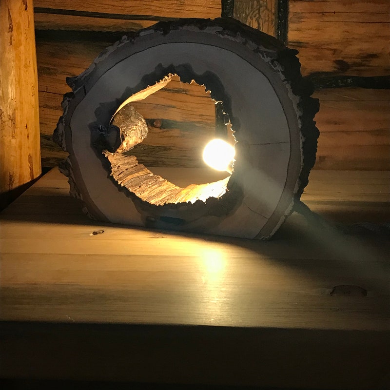 Rustic Wood Lamp - Etsy