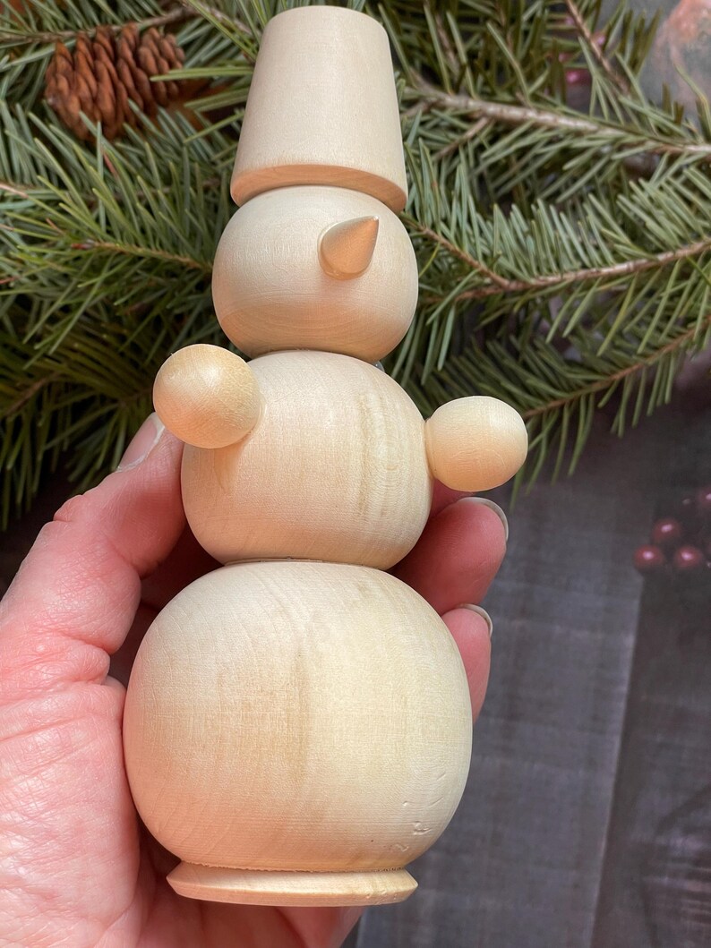 DIY Set of 5 Wooden Christmas Figurines for Painting Unfinished Linden ...