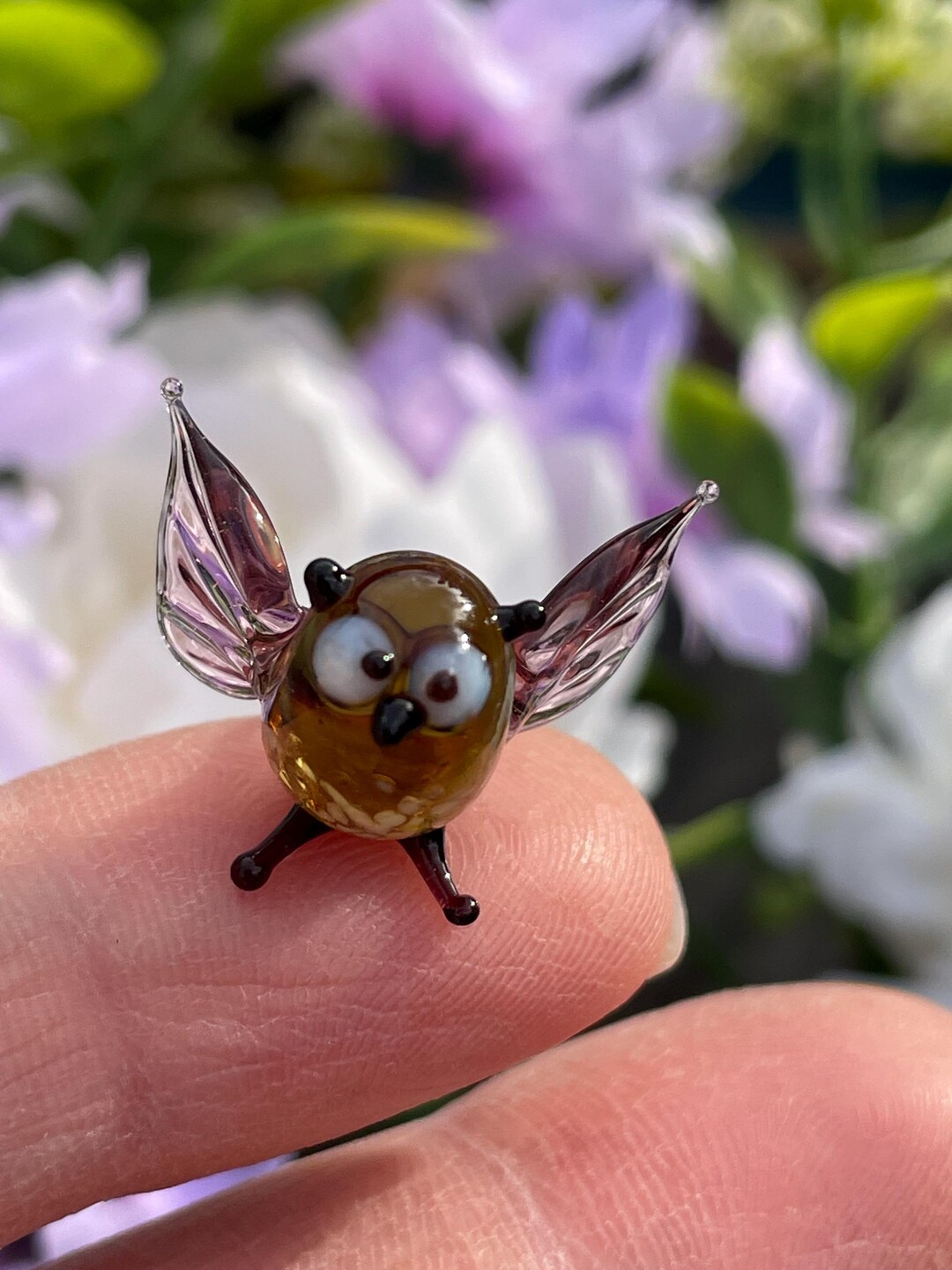 Tiny Glass Forest Bird Hand Blown Figurine Collectible Owl /sparrow ...