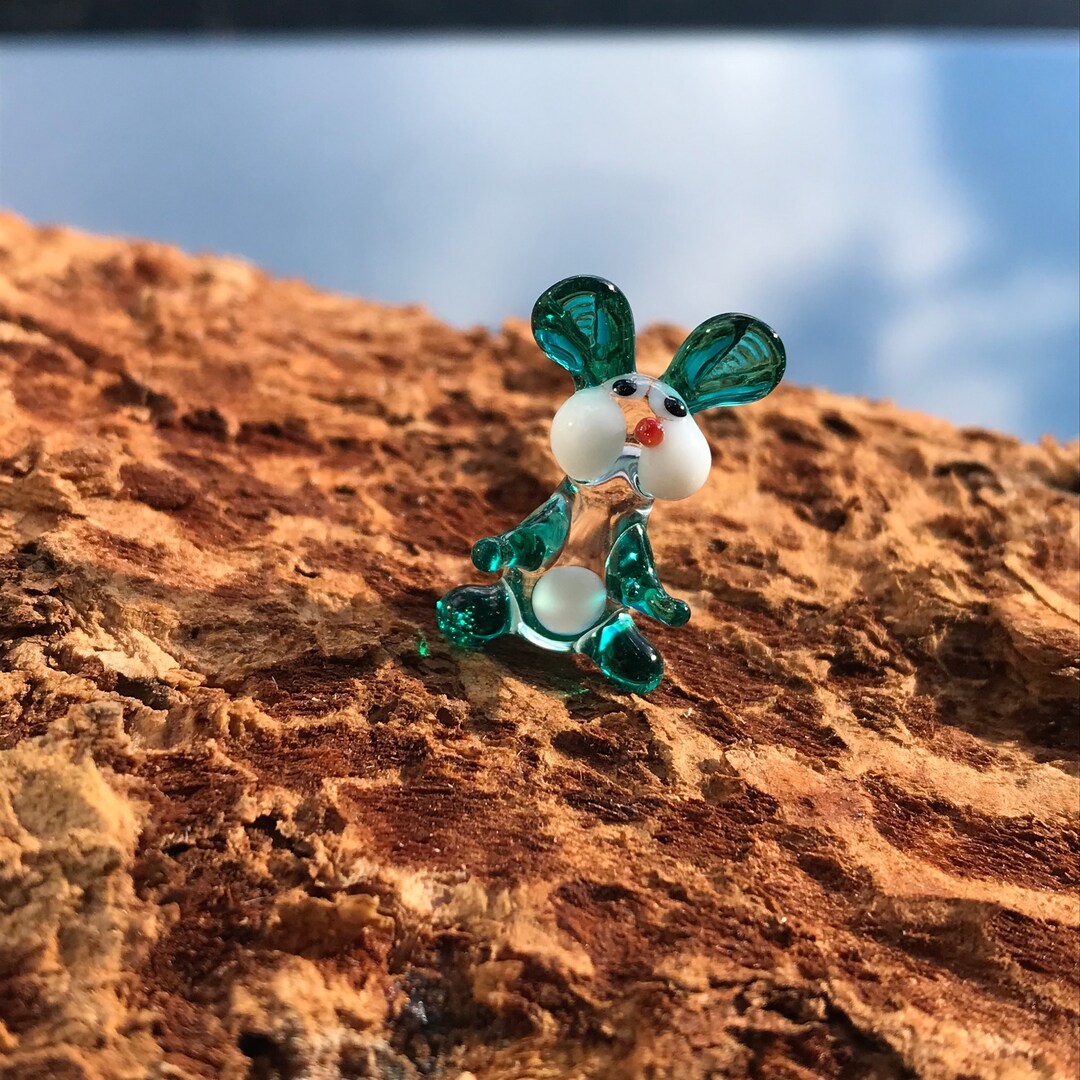 Tiny Glass Animal Hand Blown Glass Figurine Collectible Rabbit / Goat ...