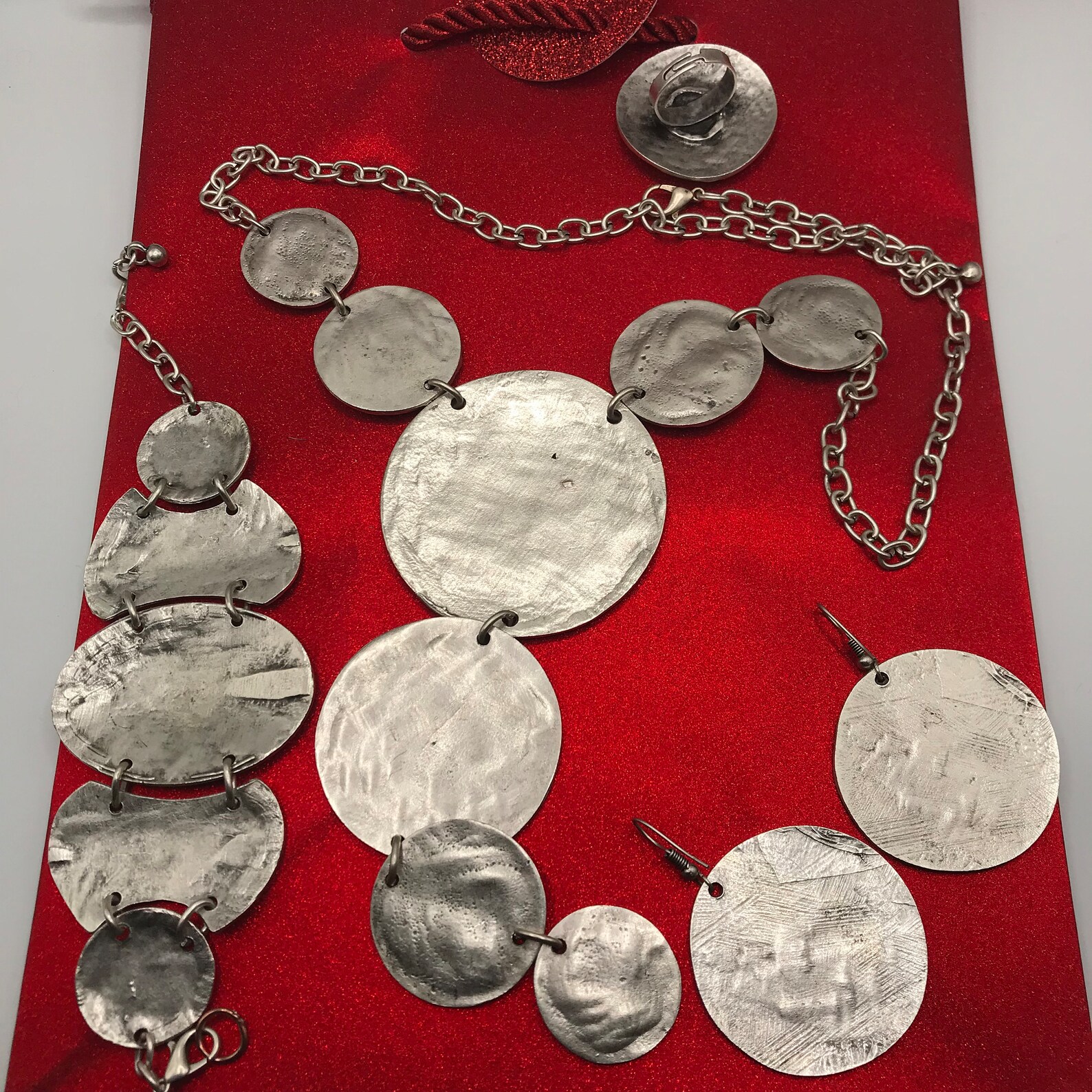 Nordic Style Jewelry Set of 4 Melchior + Silver Mountain Motif Unique ...