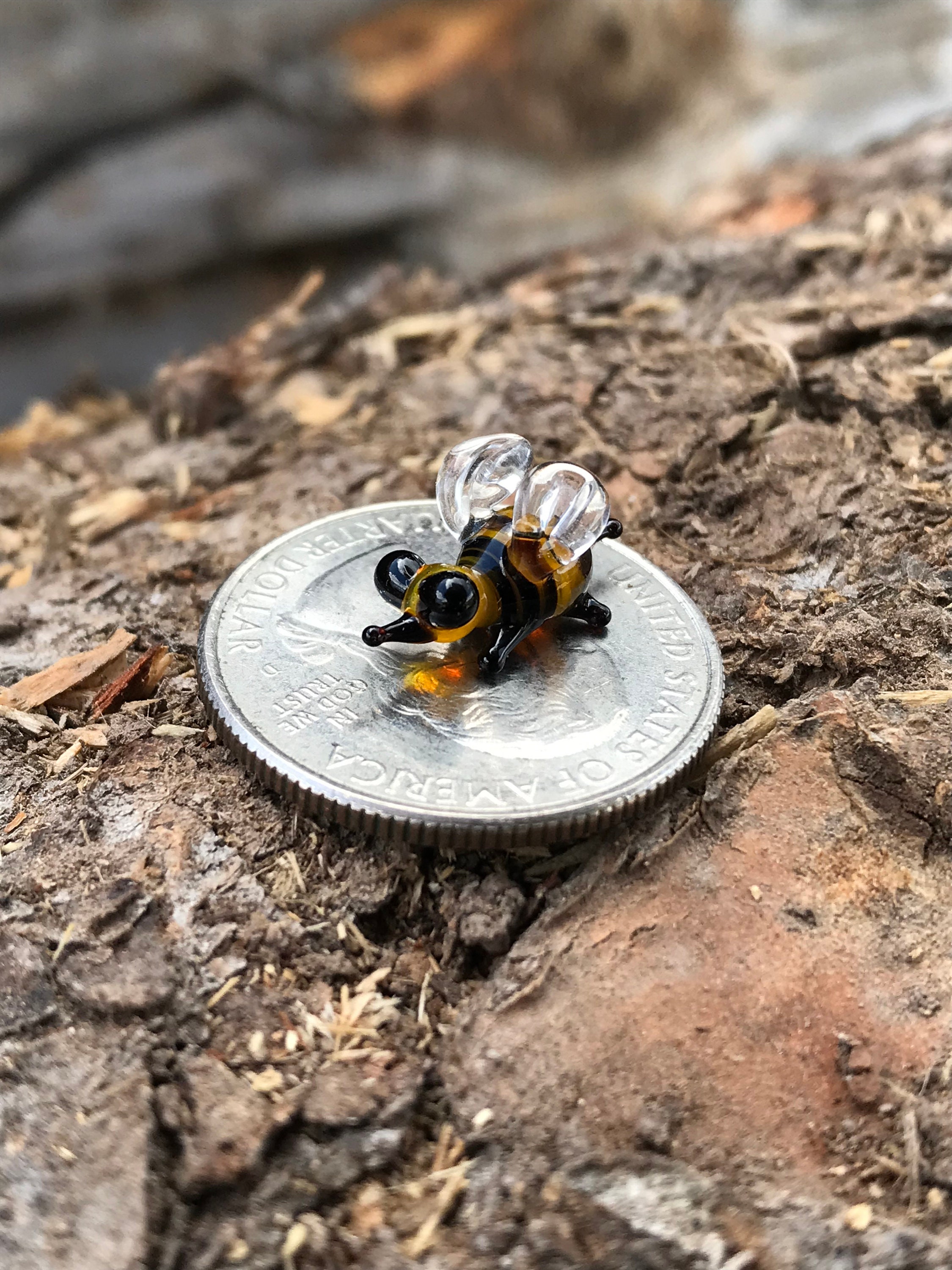 Tiny Miniature Glass Insects Hand Blown Glass Figurine Collectible Fly ...