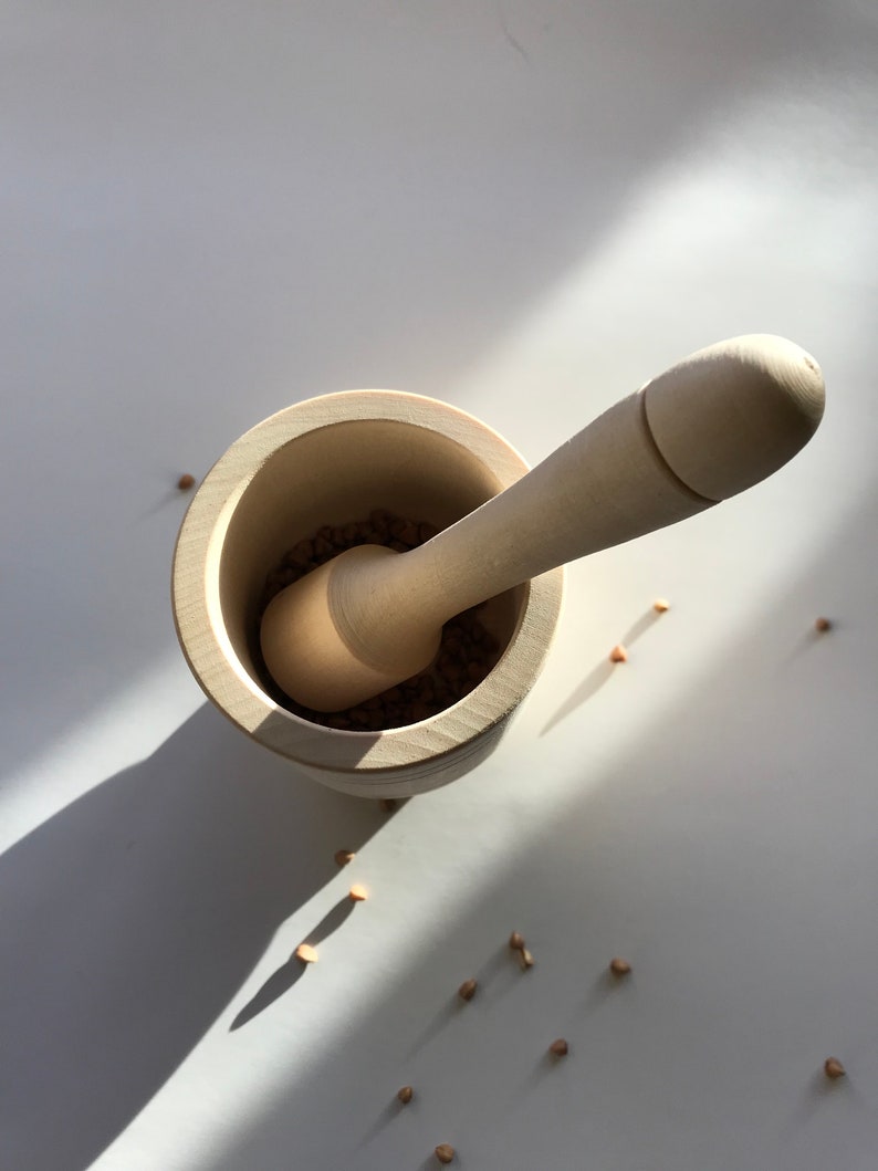 Small Linden Mortar and Pestle Solid Wood Mortar and Pestle All Natural ...