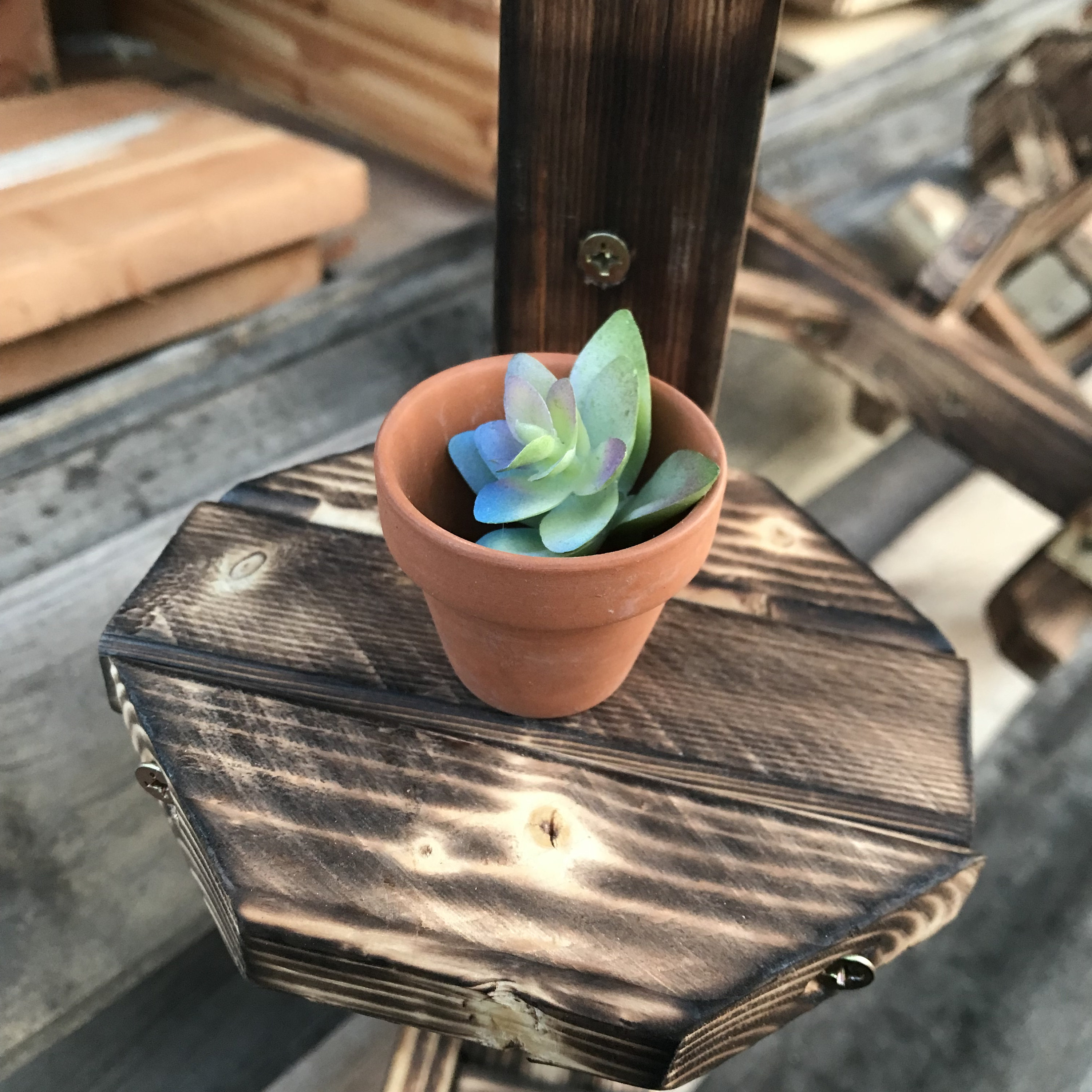 3 Tier Rustic Plant Stand Multi-level Wooden Window Plants Holder Torch ...