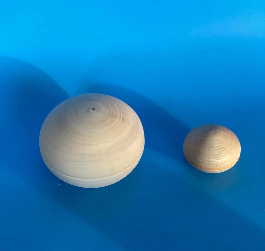 DIY Small Round Shape Box for Painting Unfinished Linden Wood Sphere ...