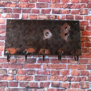 Rustic Hand Forged Key Hanger With a Genuine Old USA Made Monkey Wrench ...