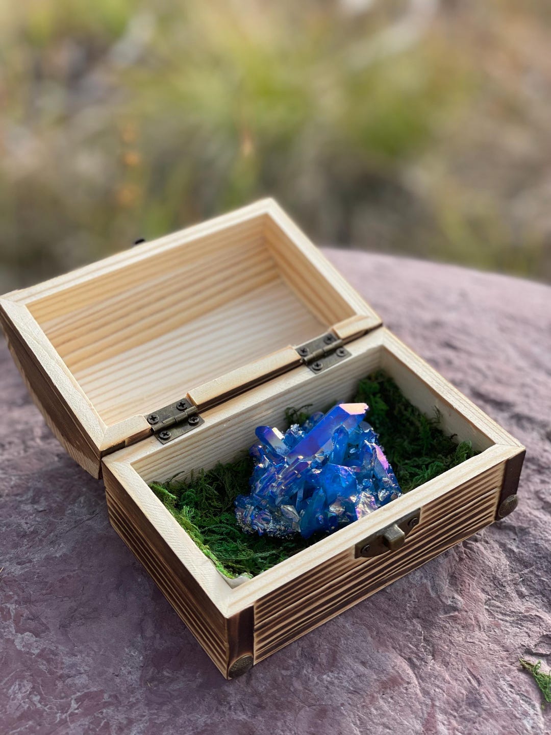 Avatar Pandora Inspired Rustic Treasure Chest With 1 Semiprecious Rock ...