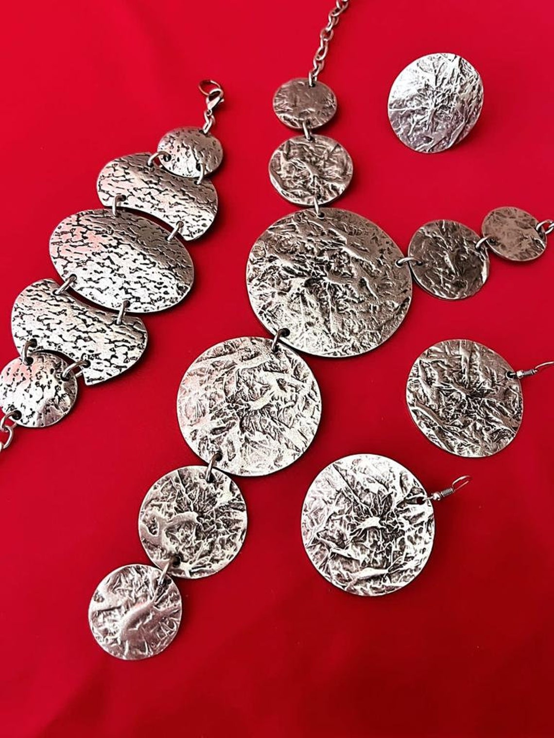 Nordic Style Jewelry Set of 4 Melchior + Silver Mountain Motif Unique ...